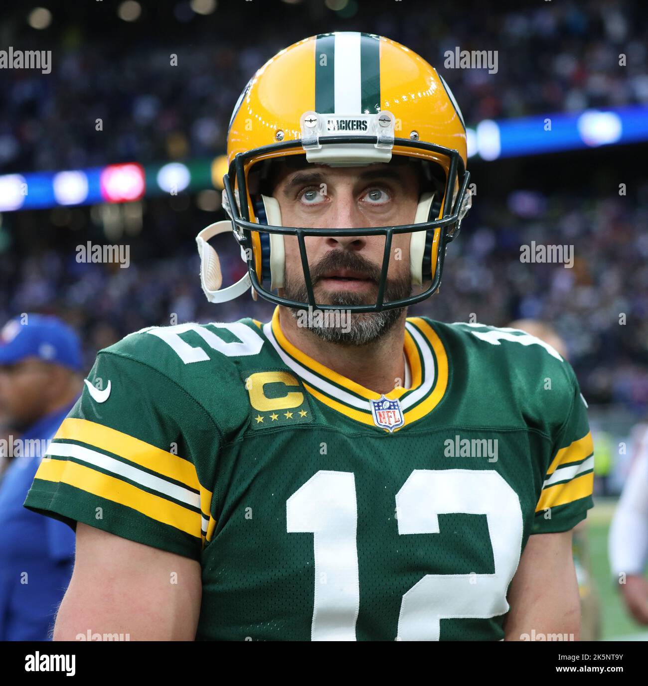 London, UK. 09th Oct, 2022. Green Bay Packers Quarter Back Aaron ...