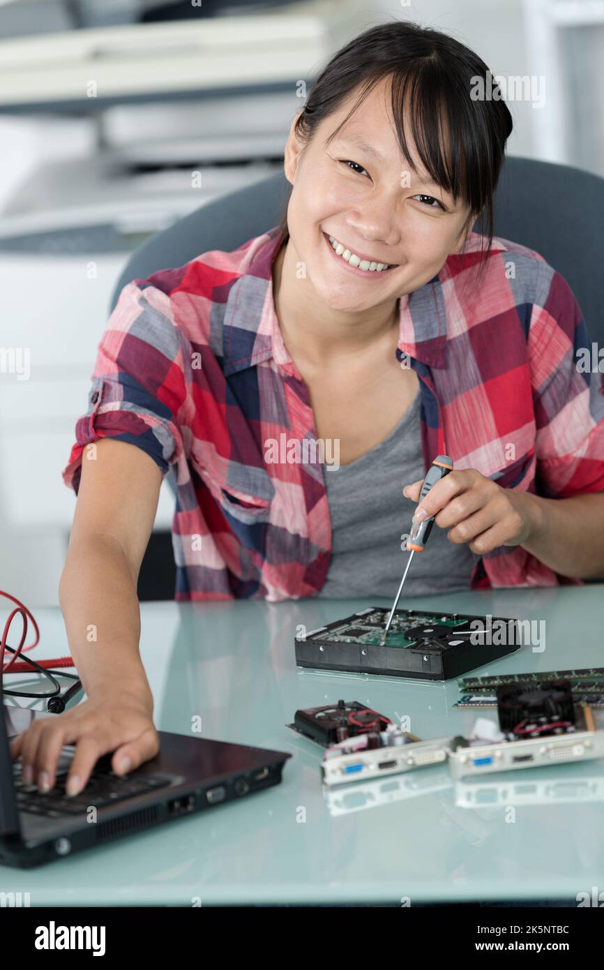 External hard drive girl hi-res stock photography and images - Alamy