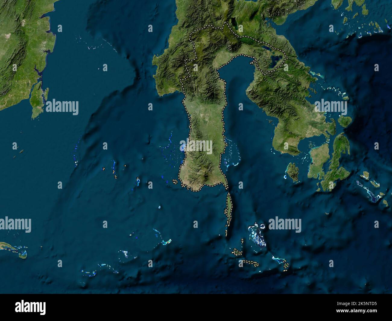 Sulawesi Selatan, province of Indonesia. Low resolution satellite map Stock Photo - Alamy