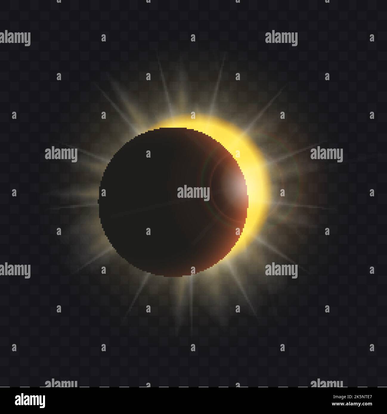 Realistic sun eclipse vector illustration on transperant background ...