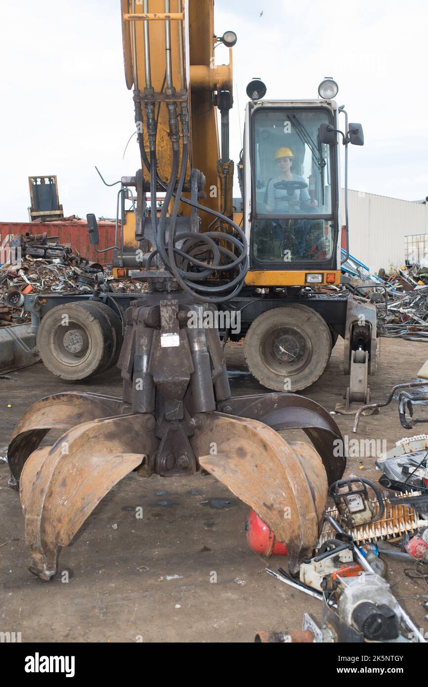 Industrial crane operating in manufacturing hi-res stock photography ...