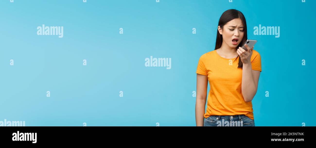 Angry asian woman shouting telephone hi-res stock photography and ...