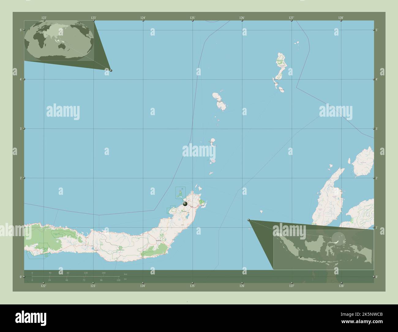 Sulawesi Utara, province of Indonesia. Open Street Map. Corner ...
