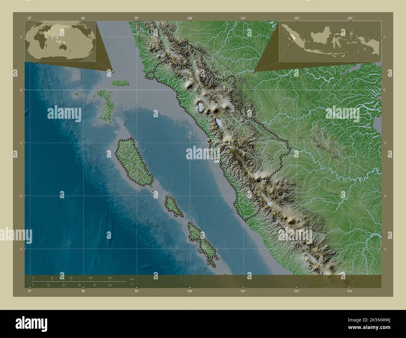Sumatera Barat, province of Indonesia. Elevation map colored in wiki ... Sumatera Barat, province of Indonesia. Elevation map colored in wiki ...