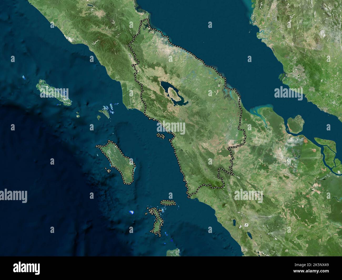 Sumatera Utara, province of Indonesia. High resolution satellite map ...