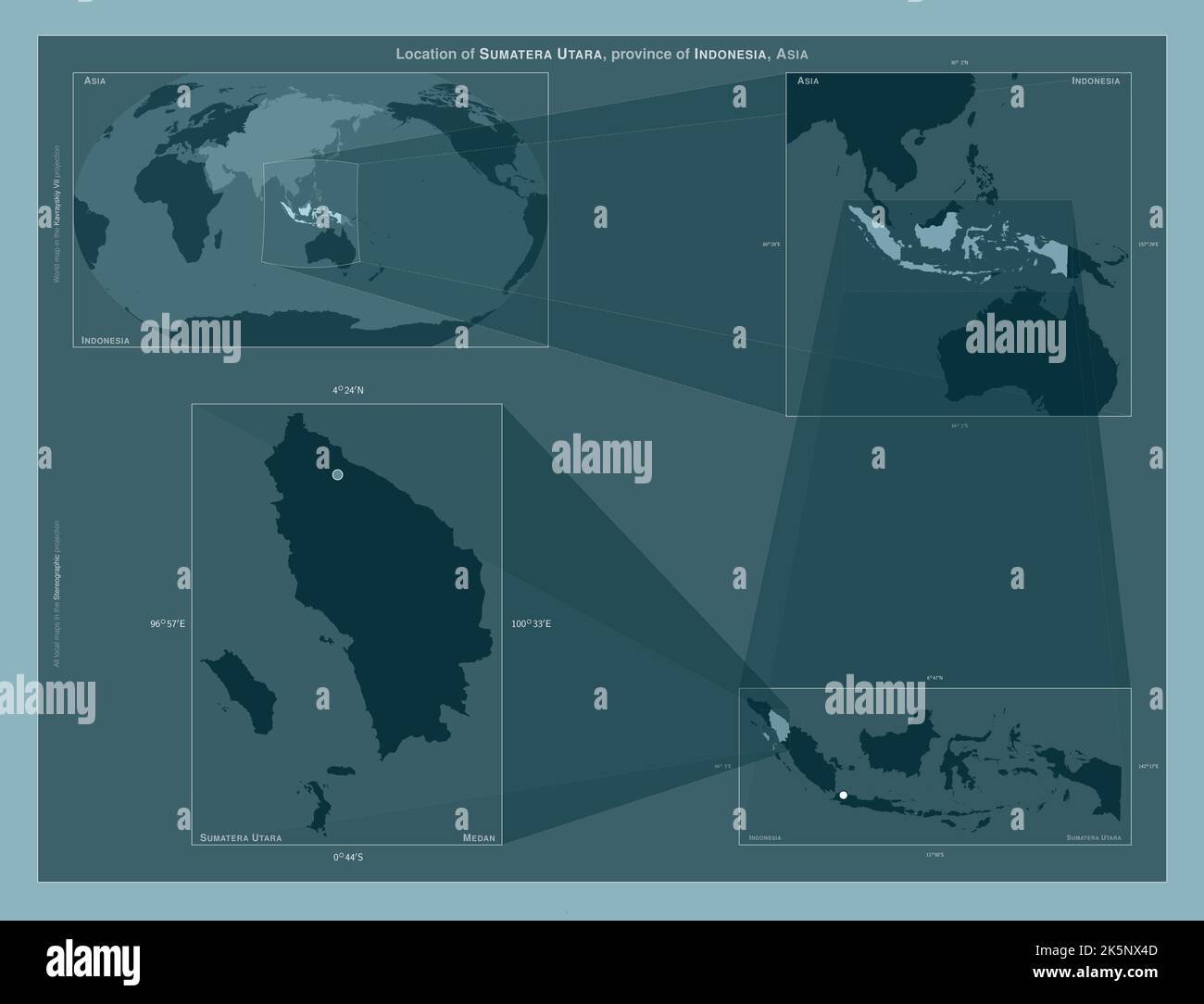 Sumatera Utara, province of Indonesia. Diagram showing the location of ...