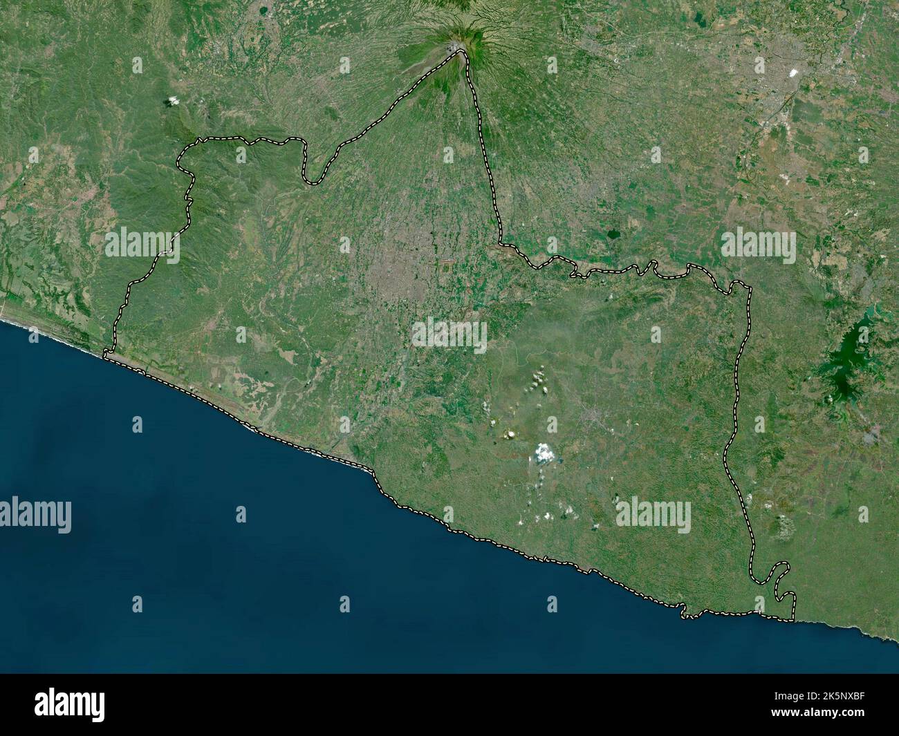Yogyakarta, special region of Indonesia. High resolution satellite map ...