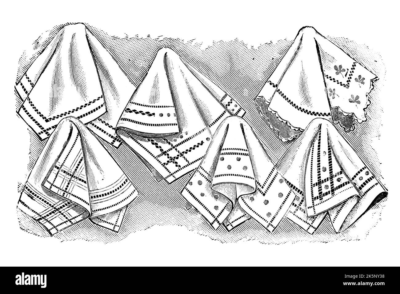 Fabric Handkerchiefs – 1910s Vintage Illustration Stock Photo - Alamy