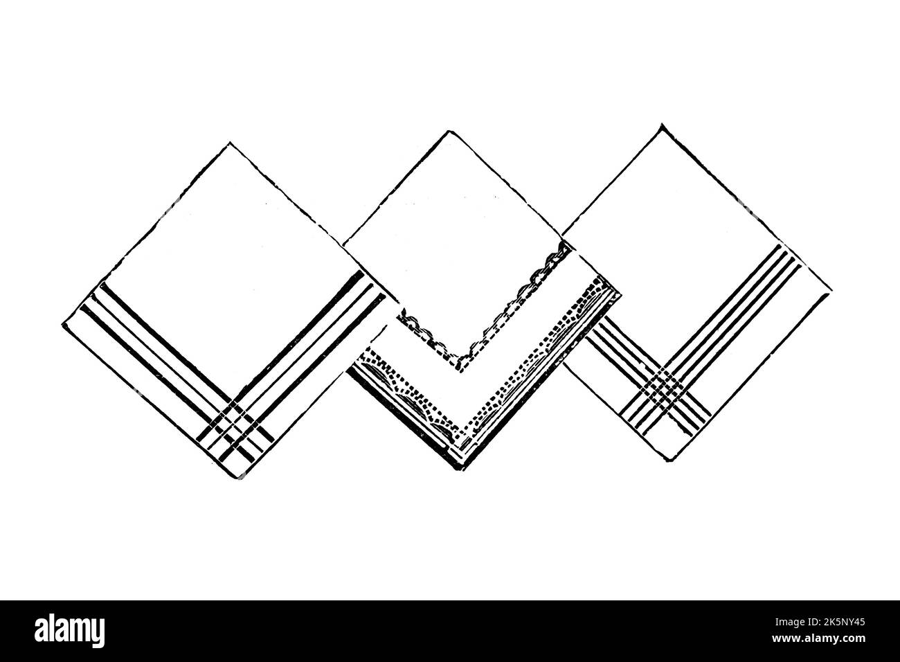 Fabric Handkerchiefs – 1910s Vintage Illustration Stock Photo - Alamy