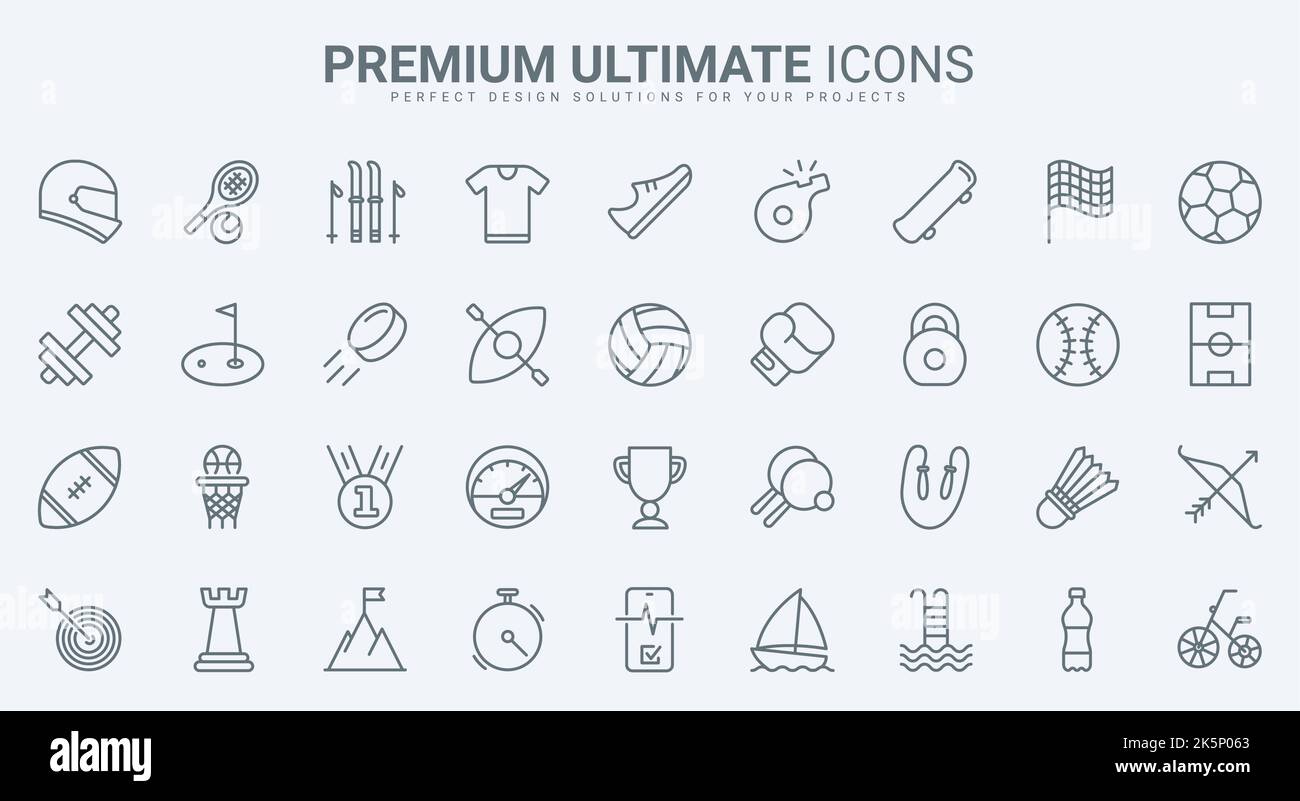 Sport training, workout thin line icons set vector illustration. Outline medical mobile app to ...