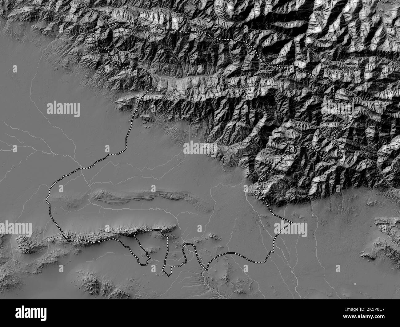 Alborz, province of Iran. Bilevel elevation map with lakes and rivers ...