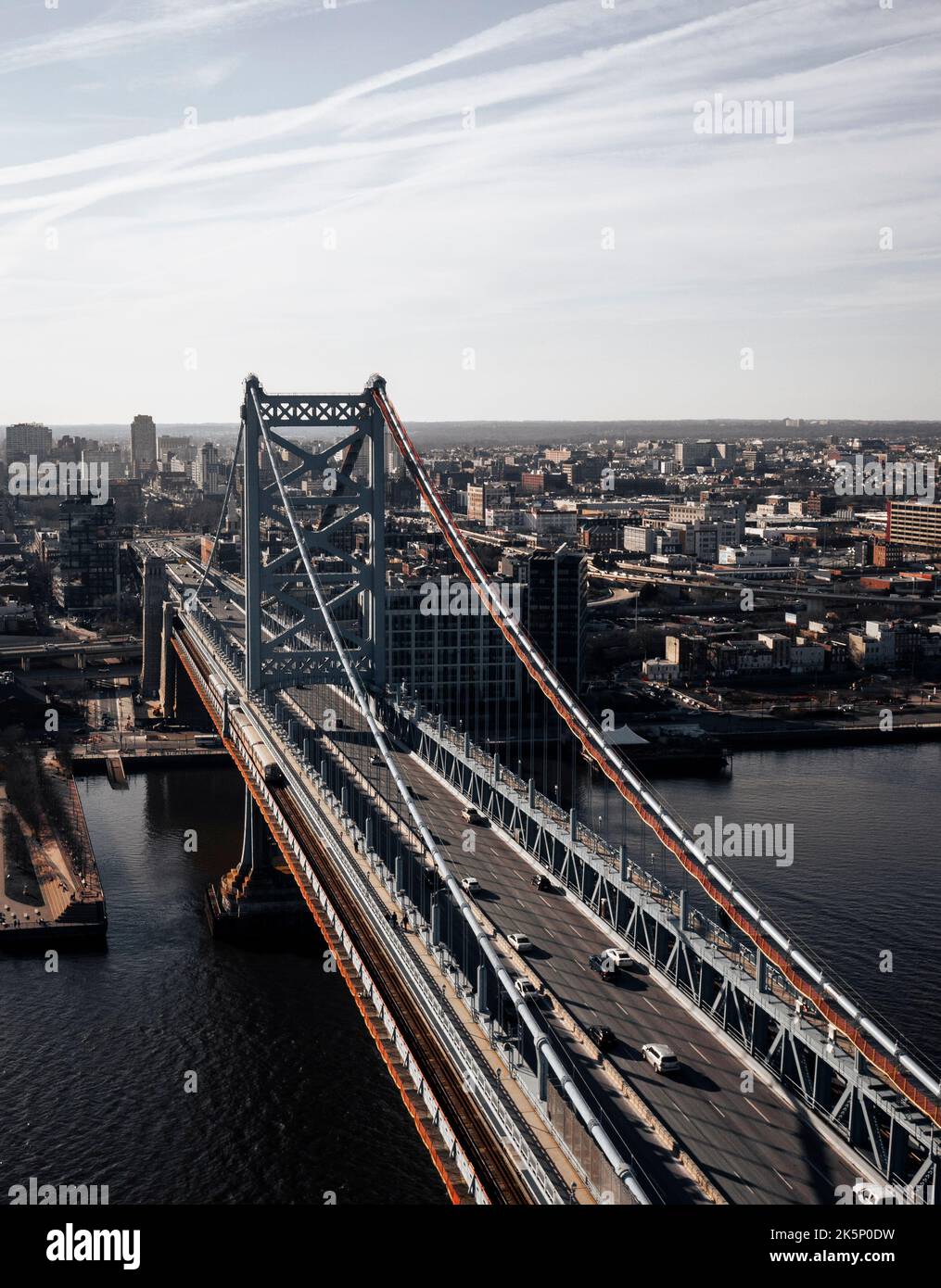 An aerial view of the Benjamin Franklin Bridge Stock Photo - Alamy