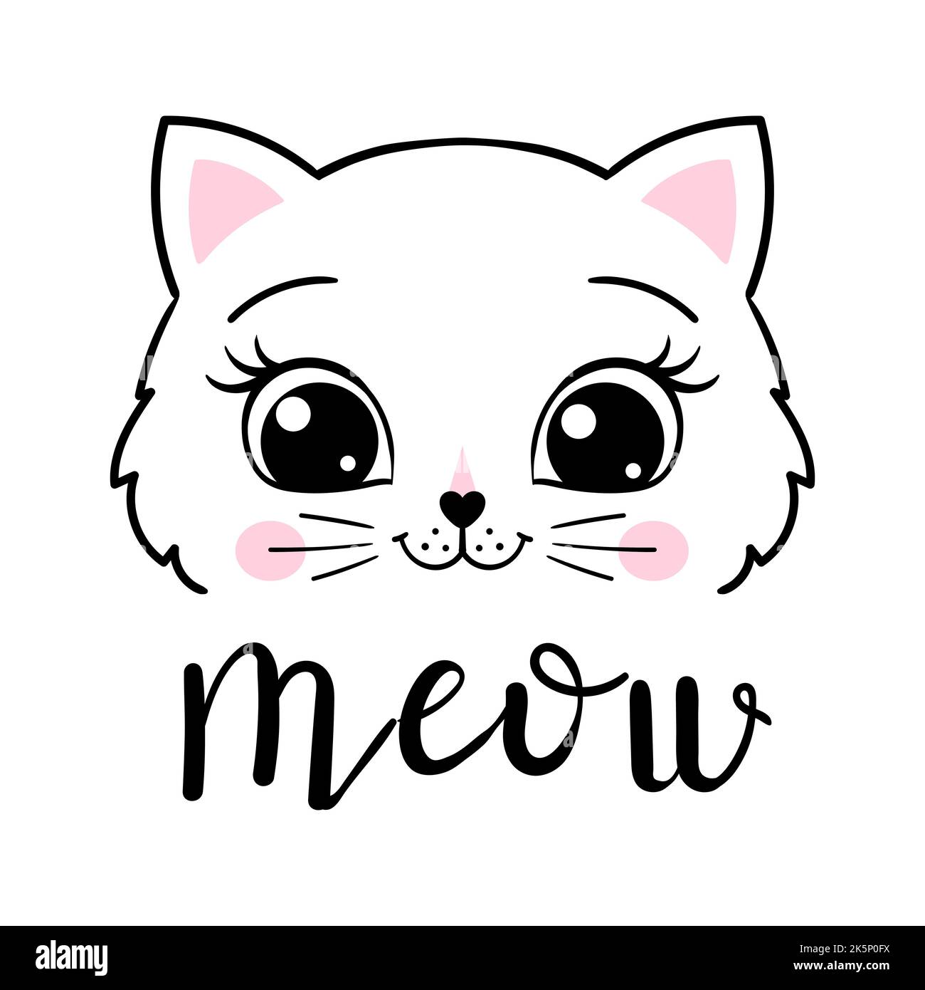 Cute kitty mess. Meow slogan. Vector illustration Stock Vector Image ... Cute kitty mess. Meow slogan. Vector illustration Stock Vector Image ...
