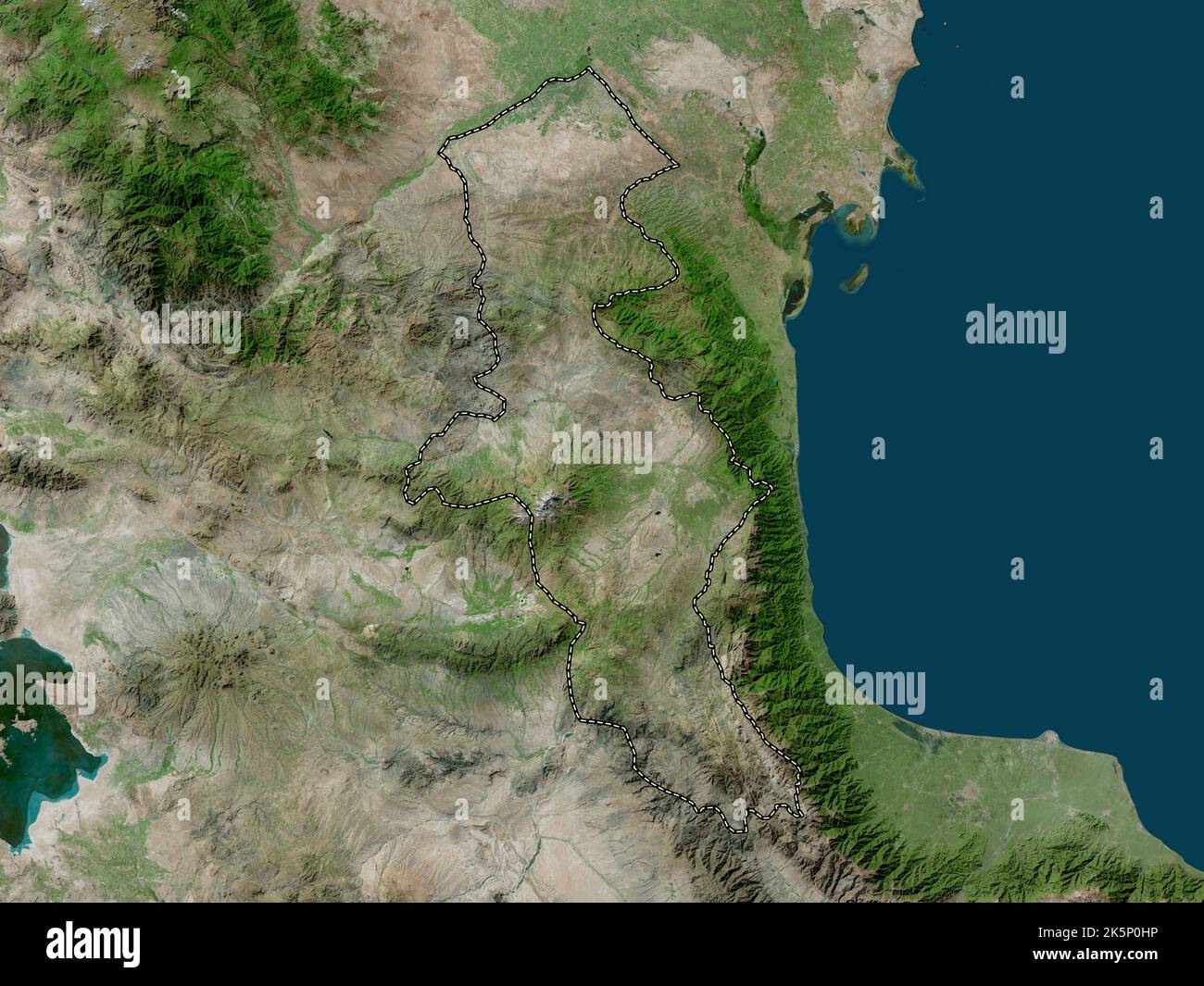 Ardebil, province of Iran. High resolution satellite map Stock Photo ...