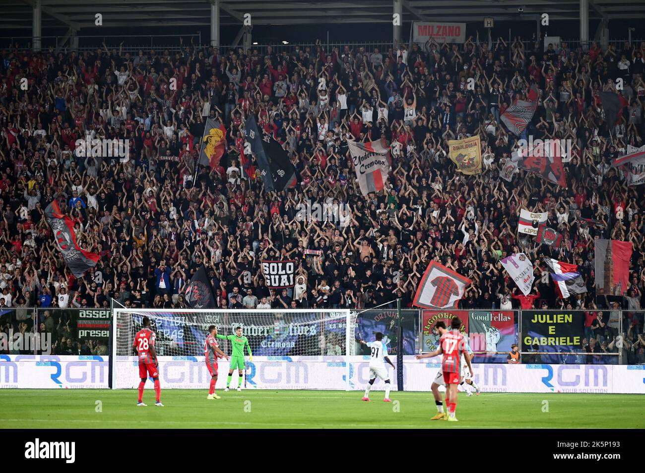 Giovanni Zini stadium, Cremona, Italy, October 09, 2022, cremonese fans ...