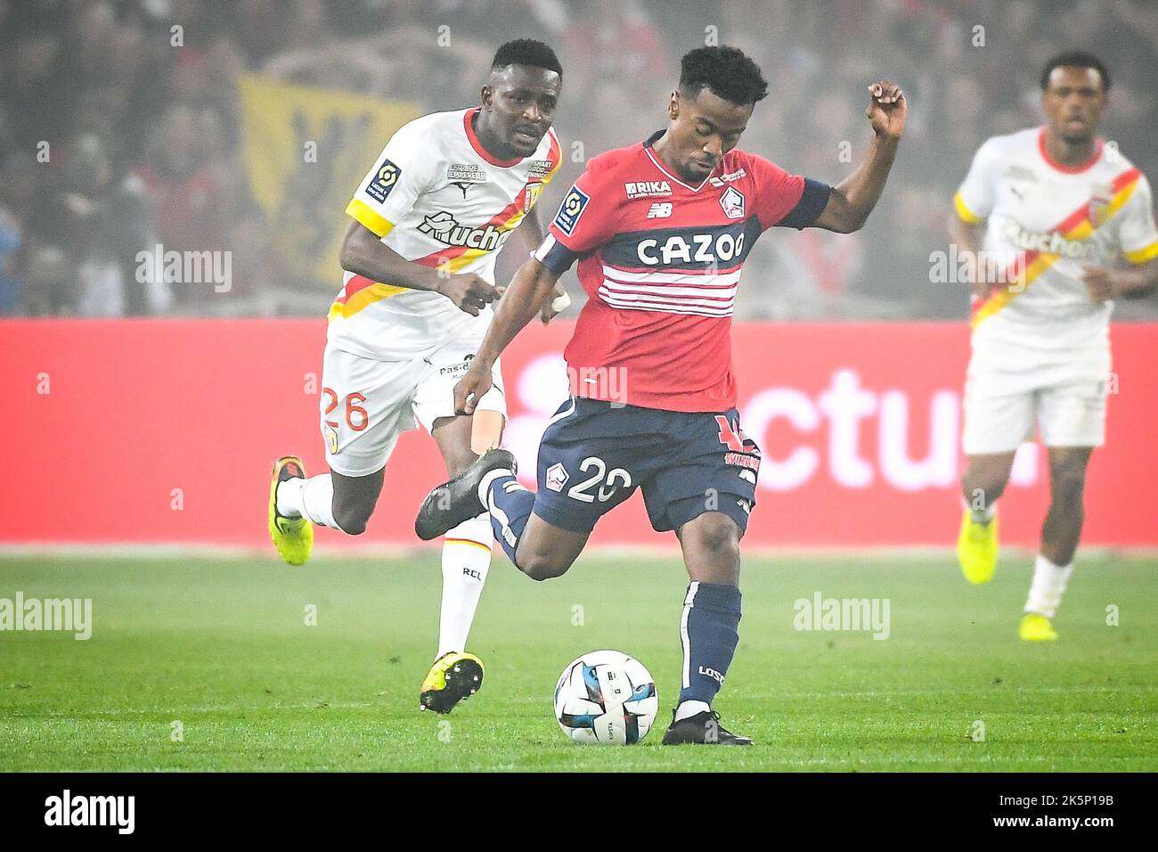 Salis ABDUL SAMED of Lens and Angel GOMES of Lille during the French ...