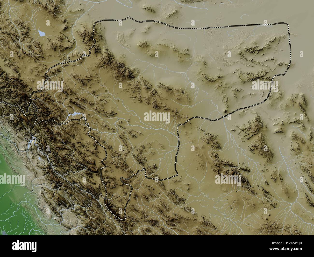 Esfahan, province of Iran. Elevation map colored in wiki style with ...