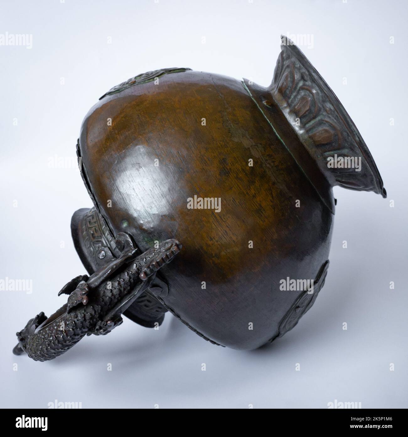 Antique Tibetan Buddhist Copper Teapot / Wine Pot With Dragon Handle ...