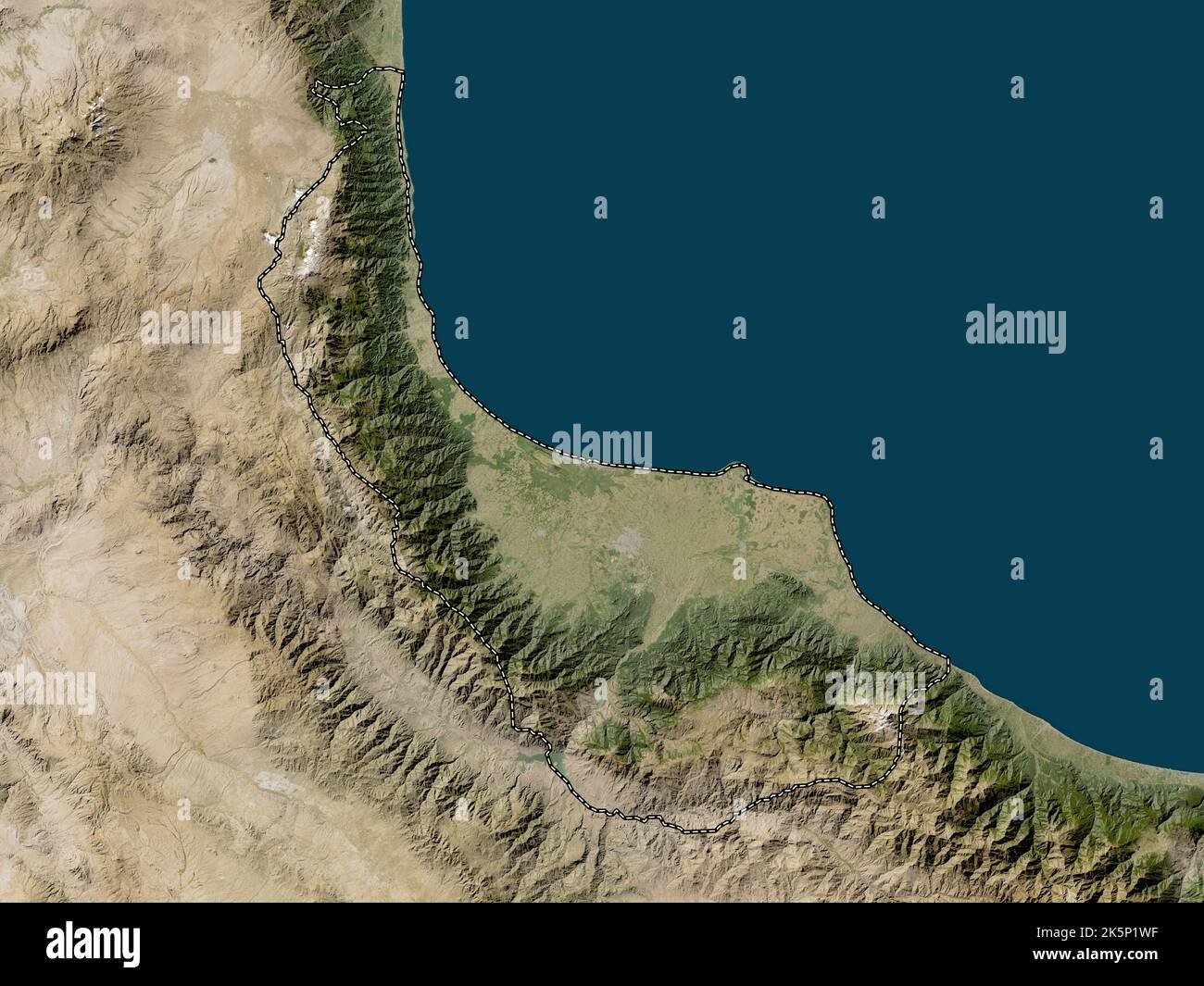 Gilan, province of Iran. Low resolution satellite map Stock Photo - Alamy