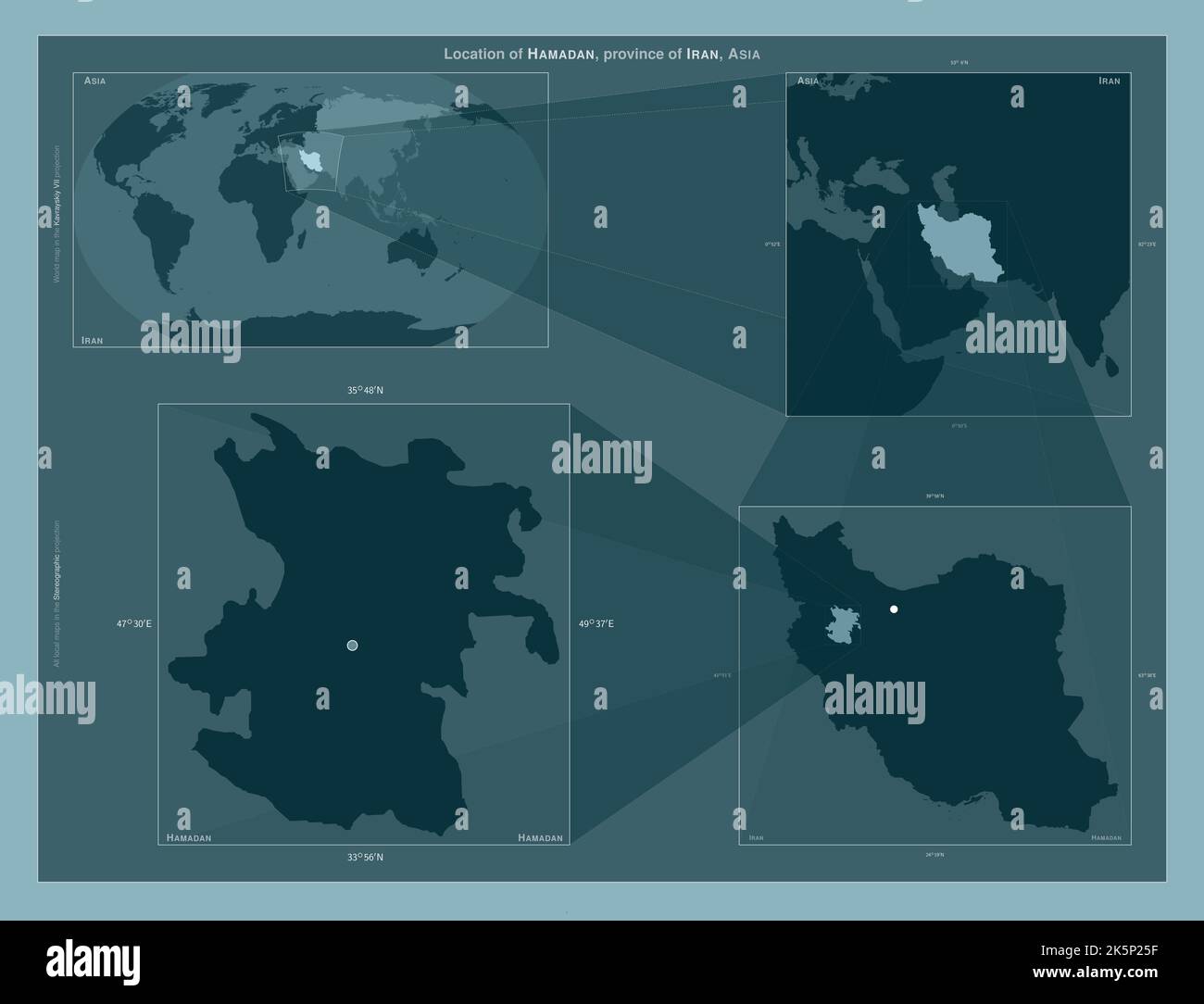 Hamadan, province of Iran. Diagram showing the location of the region ...