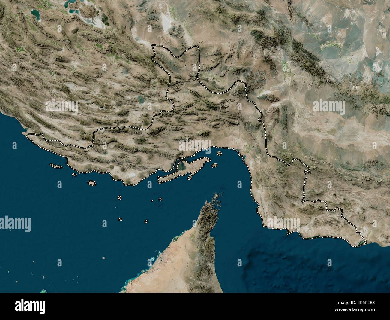 Hormozgan, province of Iran. High resolution satellite map Stock Photo ...