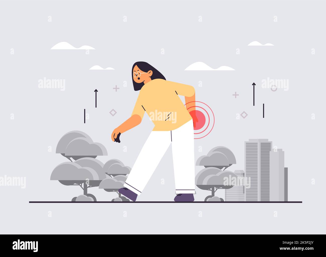 businesswoman suffering from back pain inflammation of muscles painful ...