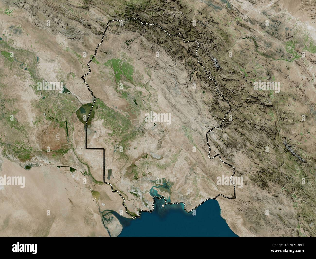 Khuzestan, province of Iran. High resolution satellite map Stock Photo ...