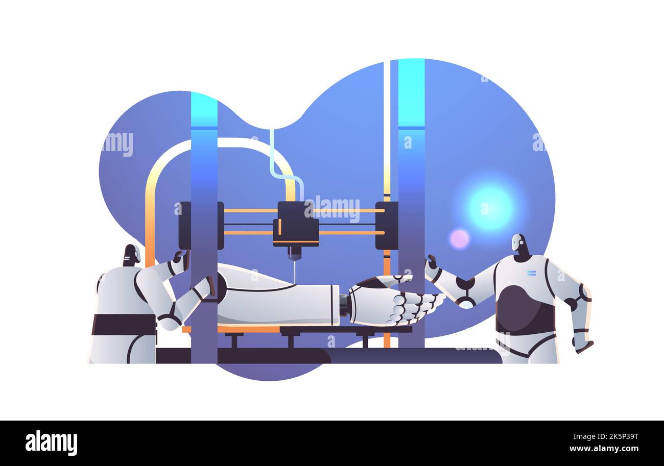 robots prints robotic hand model on 3d printer medical printing artificial intelligence ...