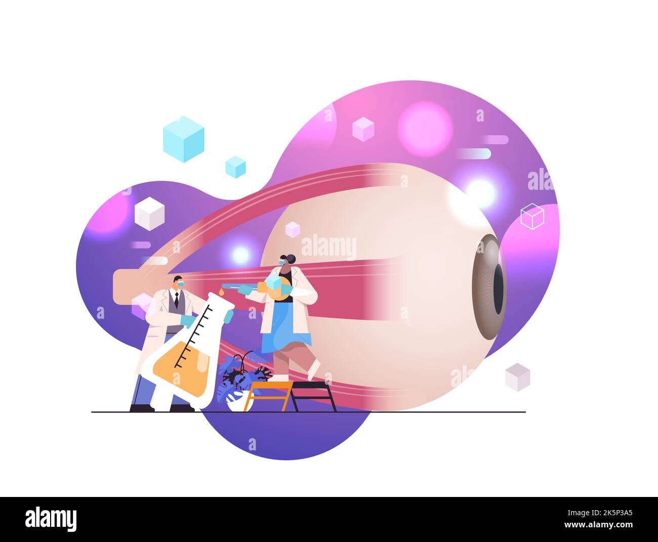 Researchers Making Experiments With Eye Anatomical Human Body Internal Organ Science Healthcare