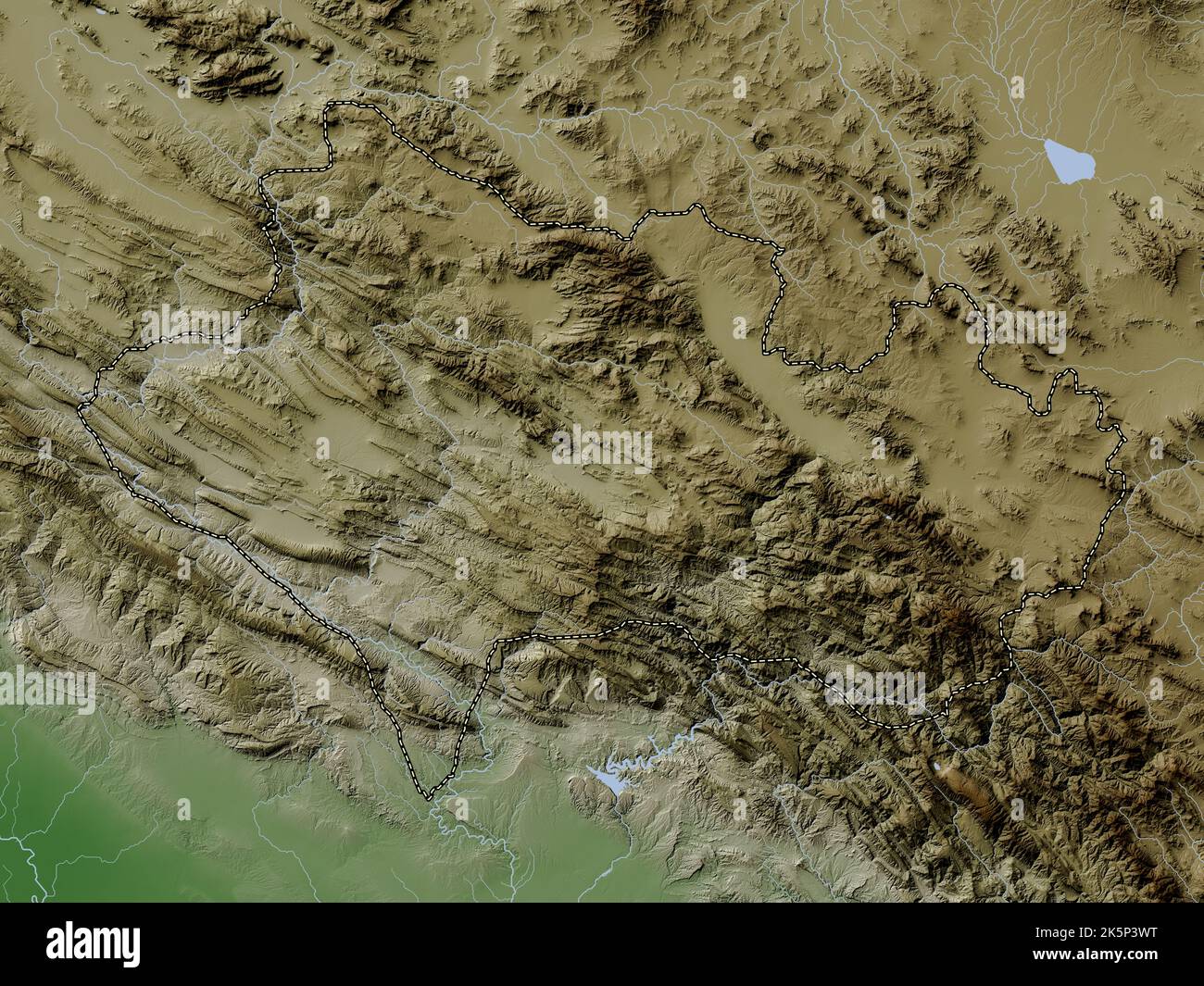 Lorestan, province of Iran. Elevation map colored in wiki style with ...