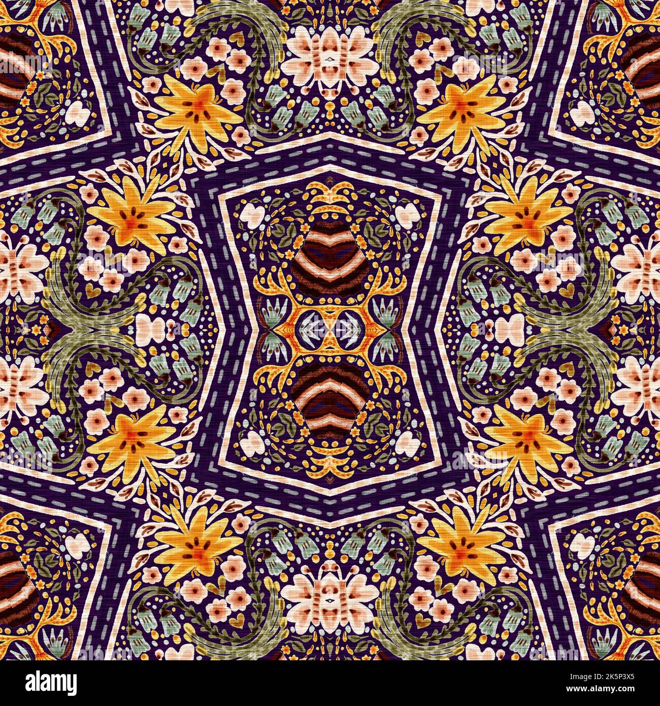 Rustic provence floral pattern background. Boho whimsical french swatch ...