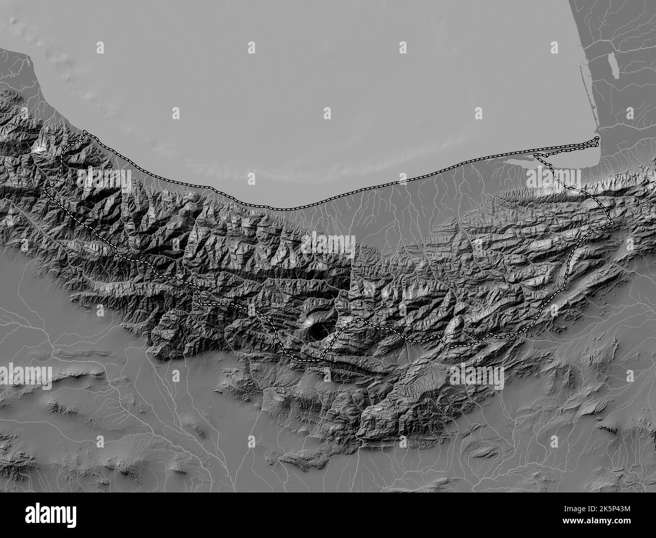 Mazandaran, province of Iran. Bilevel elevation map with lakes and ...