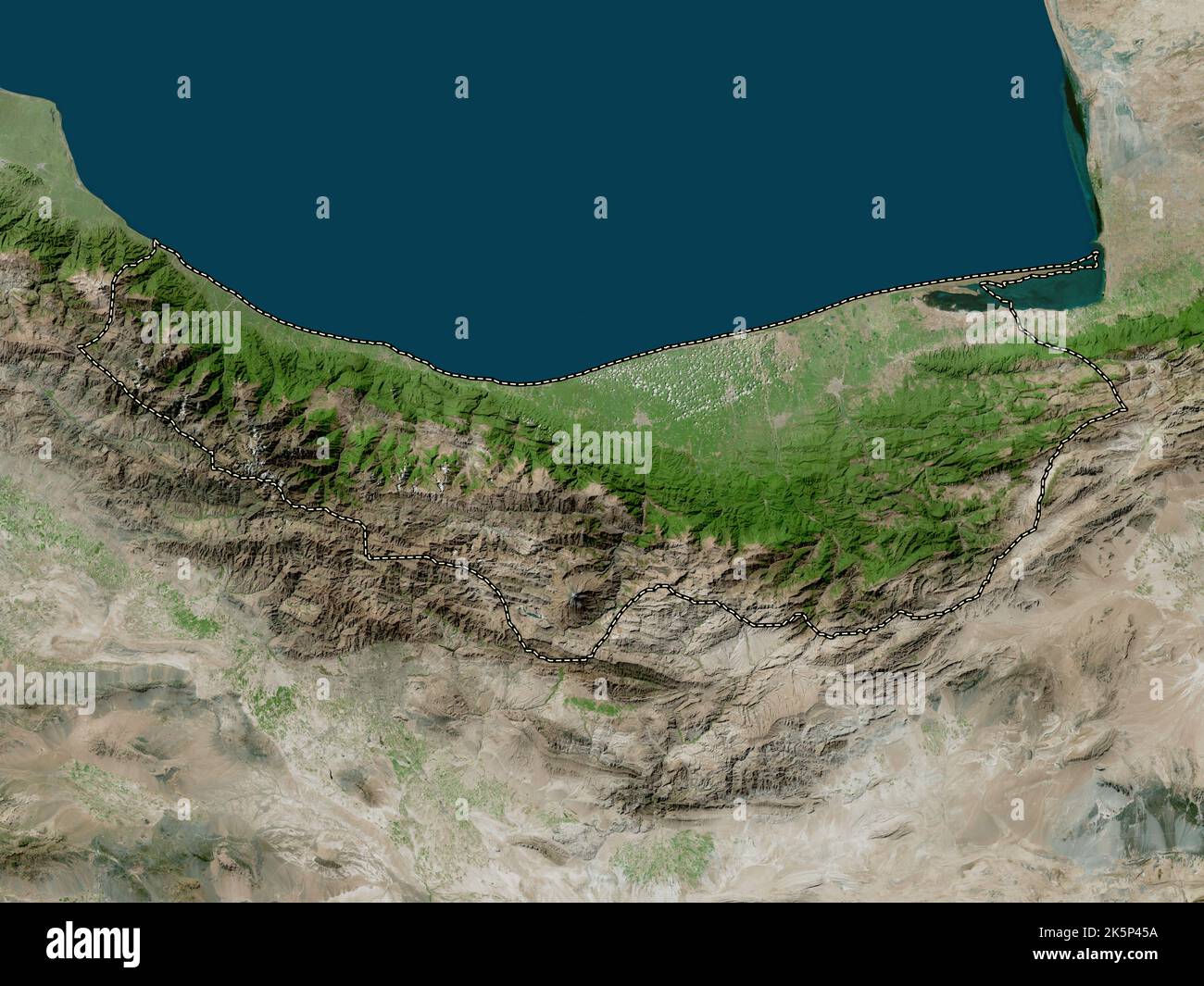 Mazandaran, province of Iran. High resolution satellite map Stock Photo ...