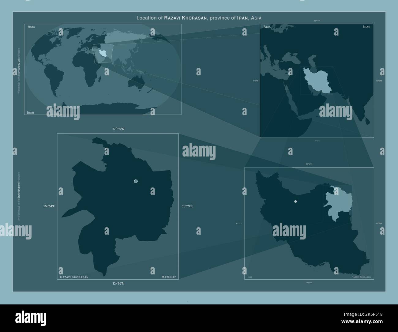 Razavi Khorasan, province of Iran. Diagram showing the location of the ...