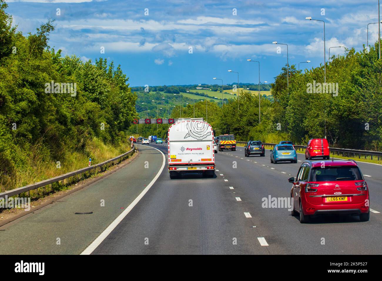 Heavy traffic on M25.The M25 or London Orbital Motorway is a major road ...