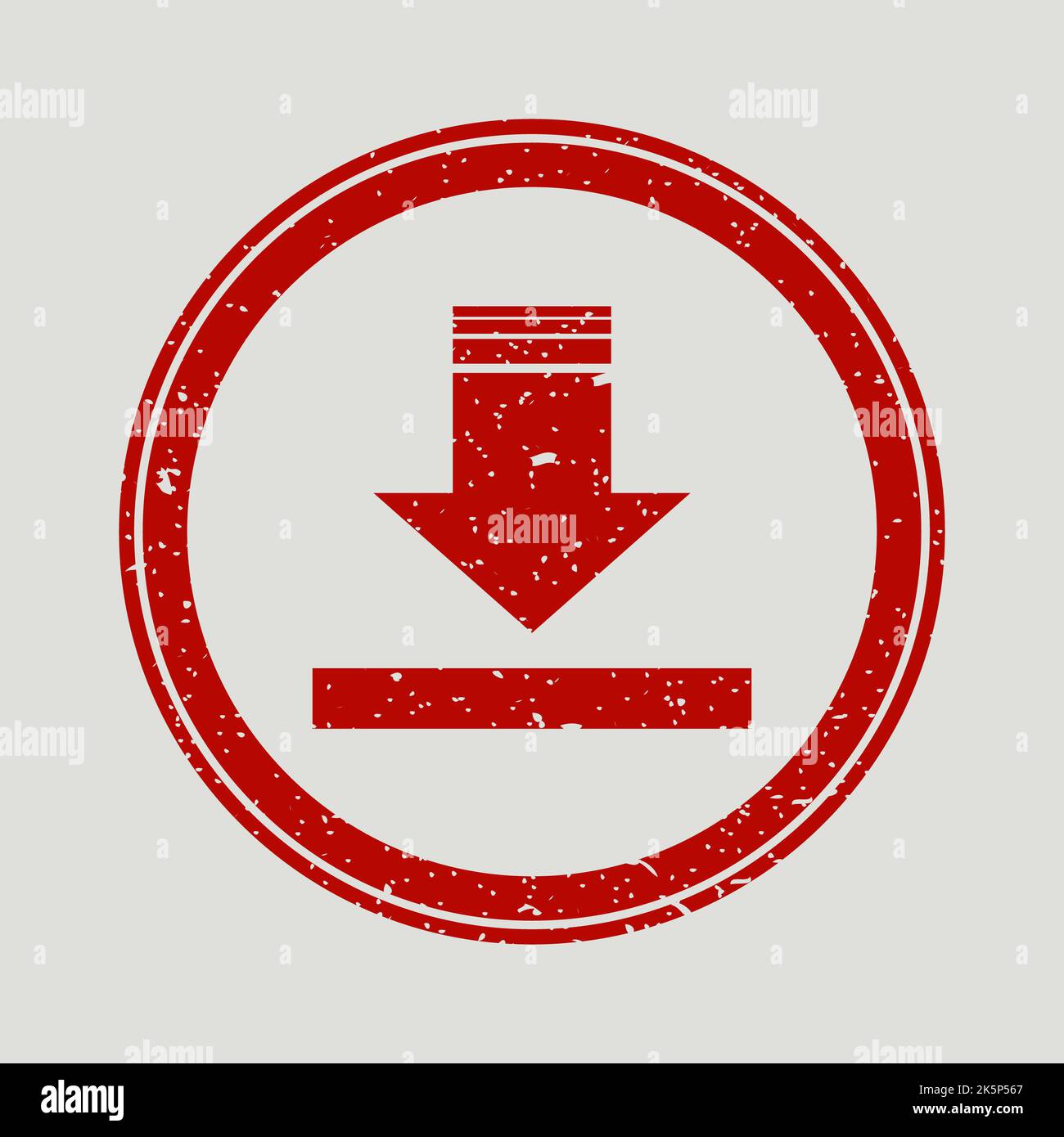 Arrow Down rubber seal stamp watermark. Icon symbol with grunge design ...