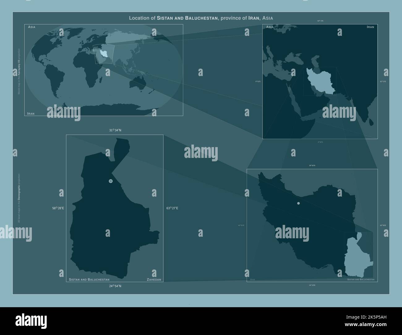 Sistan and Baluchestan, province of Iran. Diagram showing the location ...