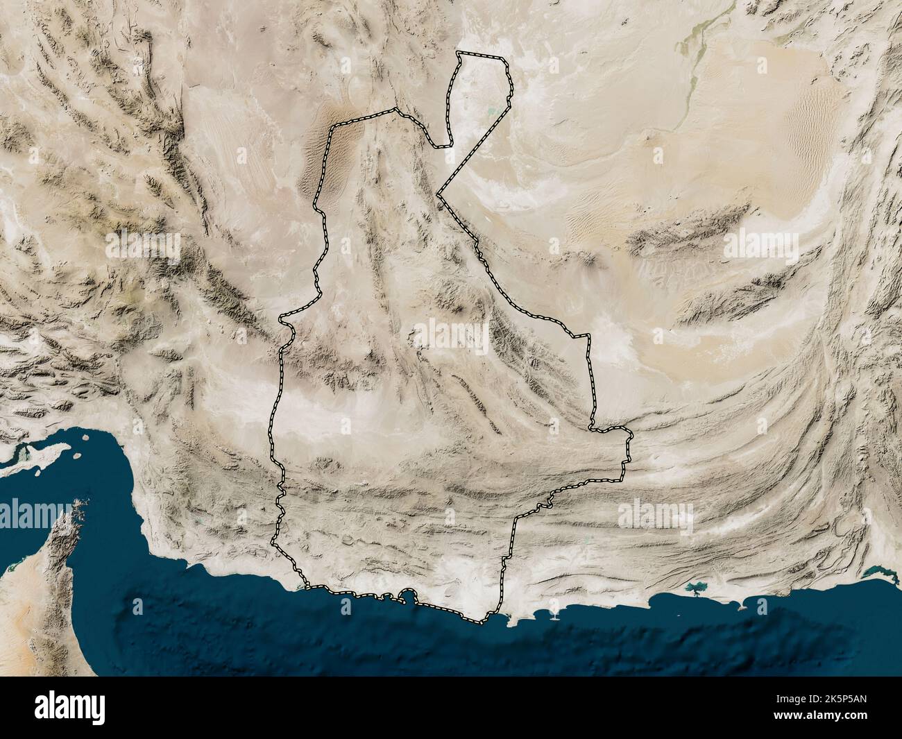 Sistan and Baluchestan, province of Iran. Low resolution satellite map ...