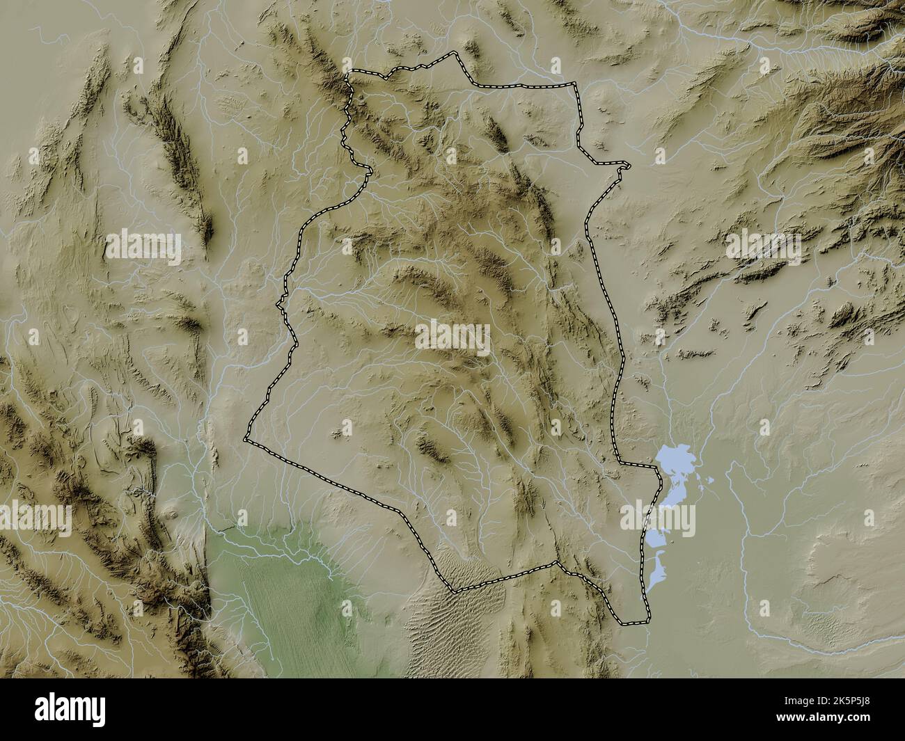 South Khorasan, province of Iran. Elevation map colored in wiki style ...