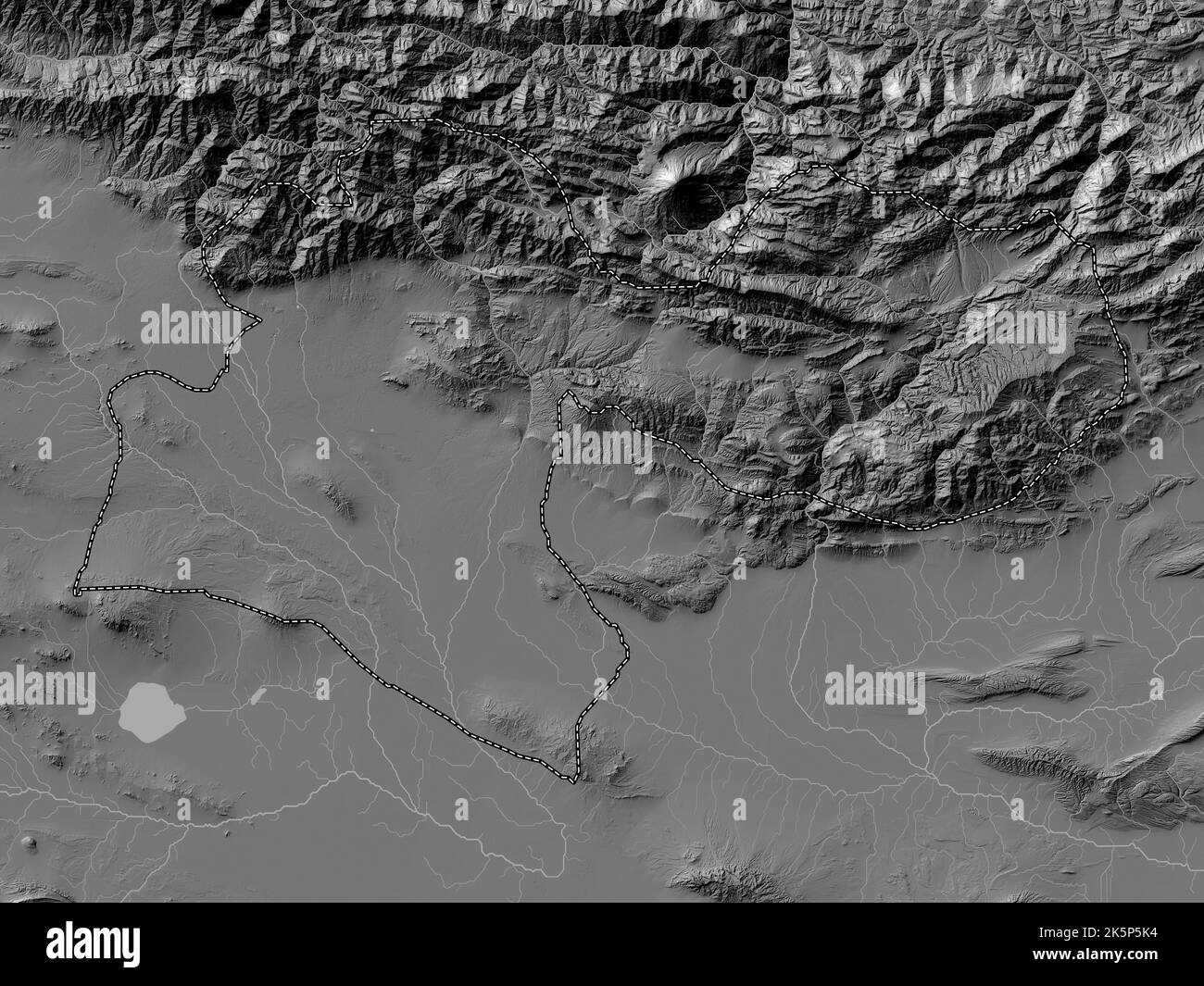 Tehran, province of Iran. Bilevel elevation map with lakes and rivers ...