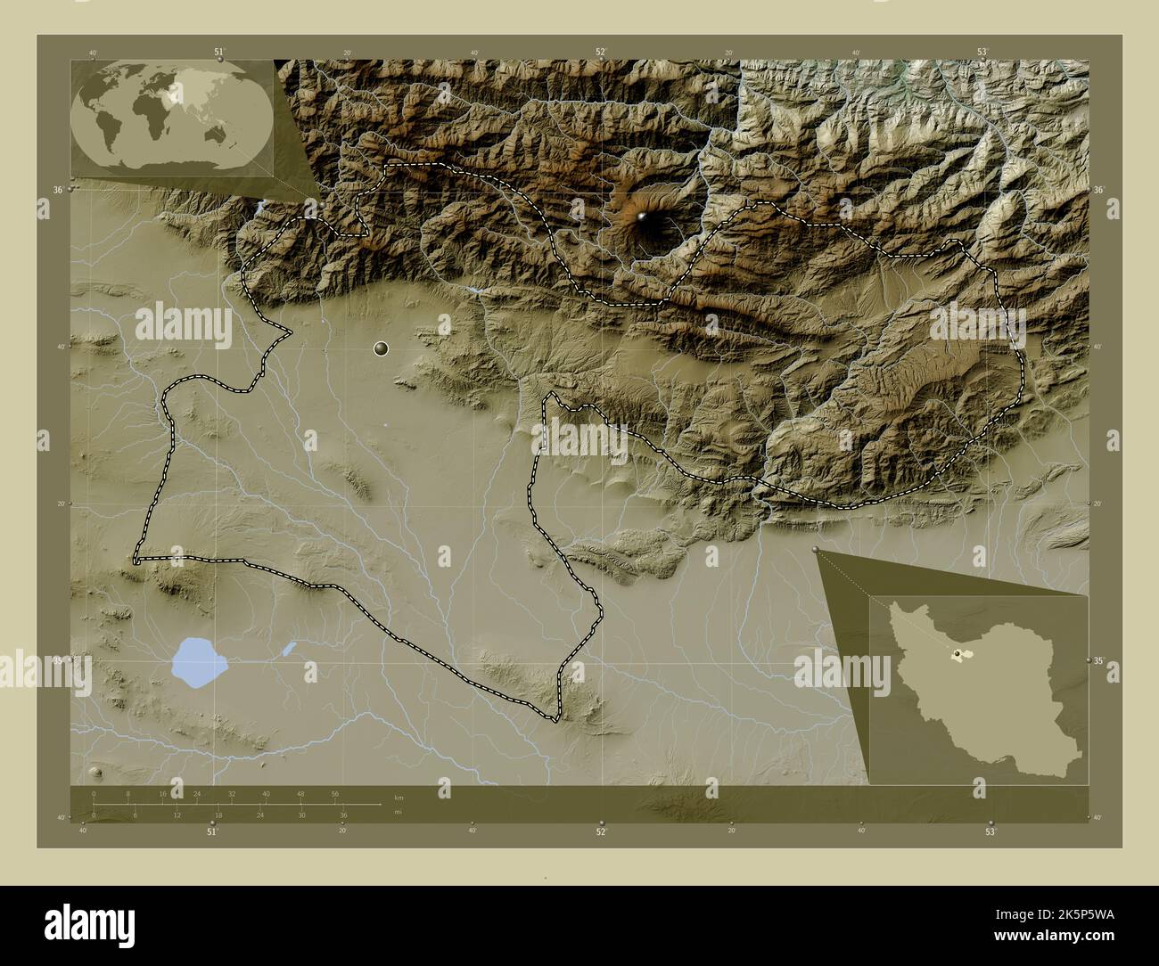 Tehran, province of Iran. Elevation map colored in wiki style with ...