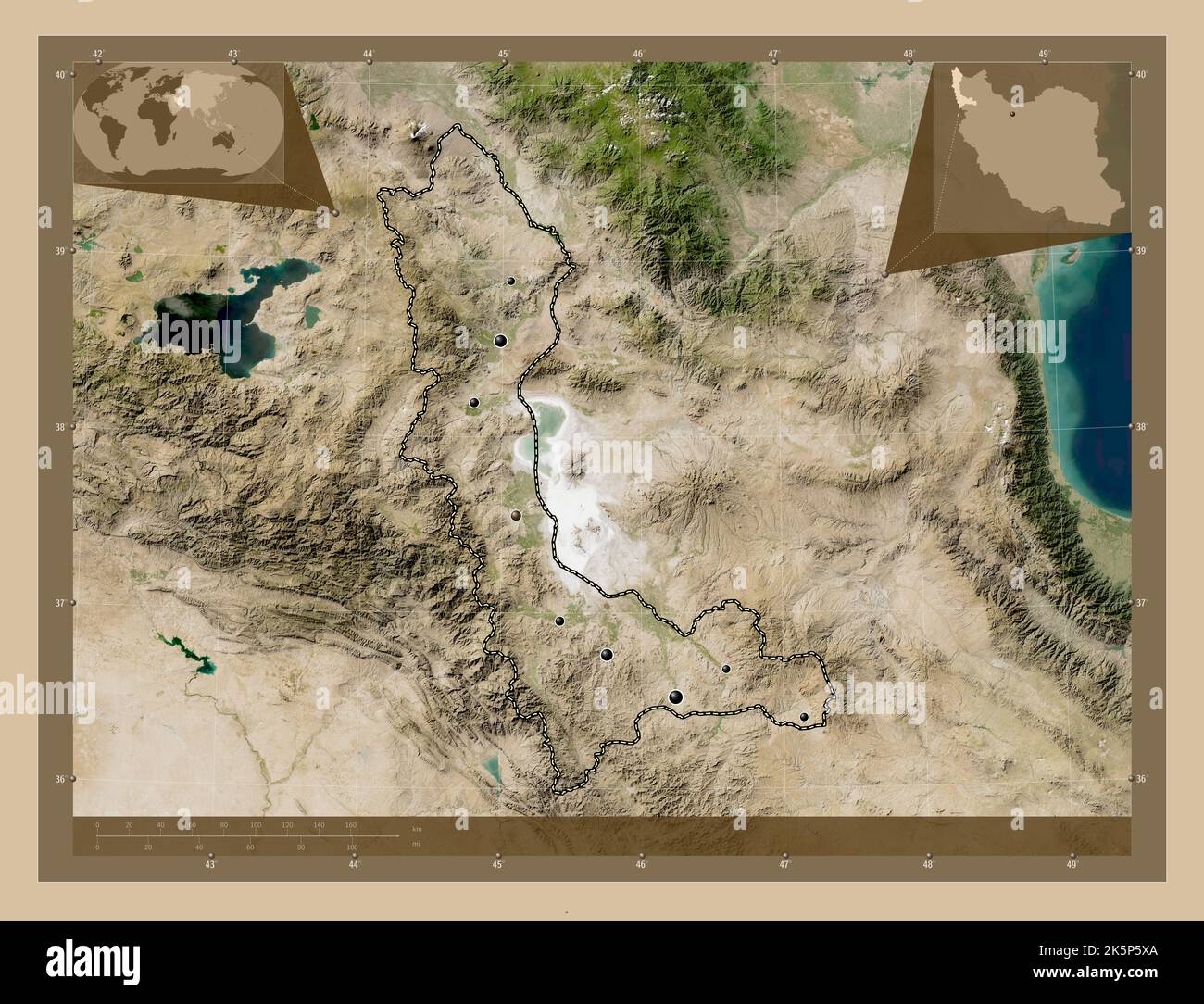 West Azarbaijan, province of Iran. Low resolution satellite map ...