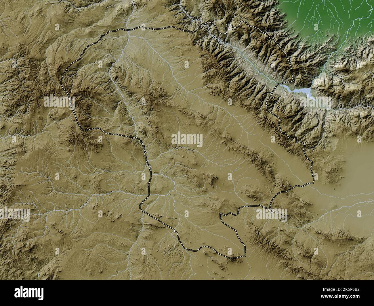 Zanjan, province of Iran. Elevation map colored in wiki style with ...
