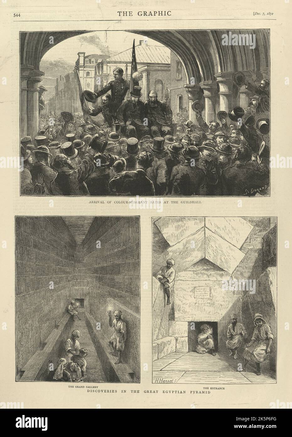 Old newspaper page from Graphic illustrated newspaper, Colour sergeant ...