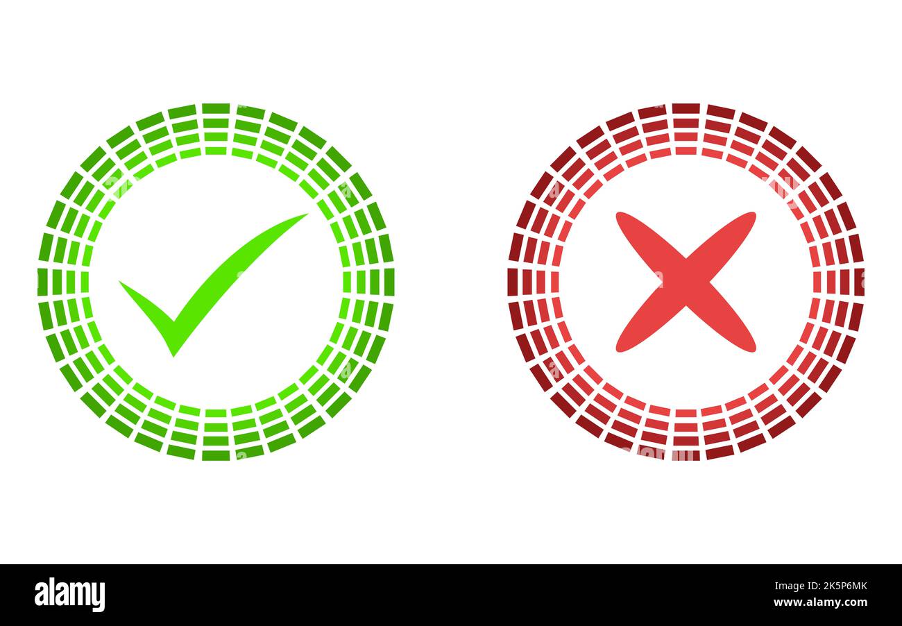 Check mark and X mark icon Stock Photo - Alamy