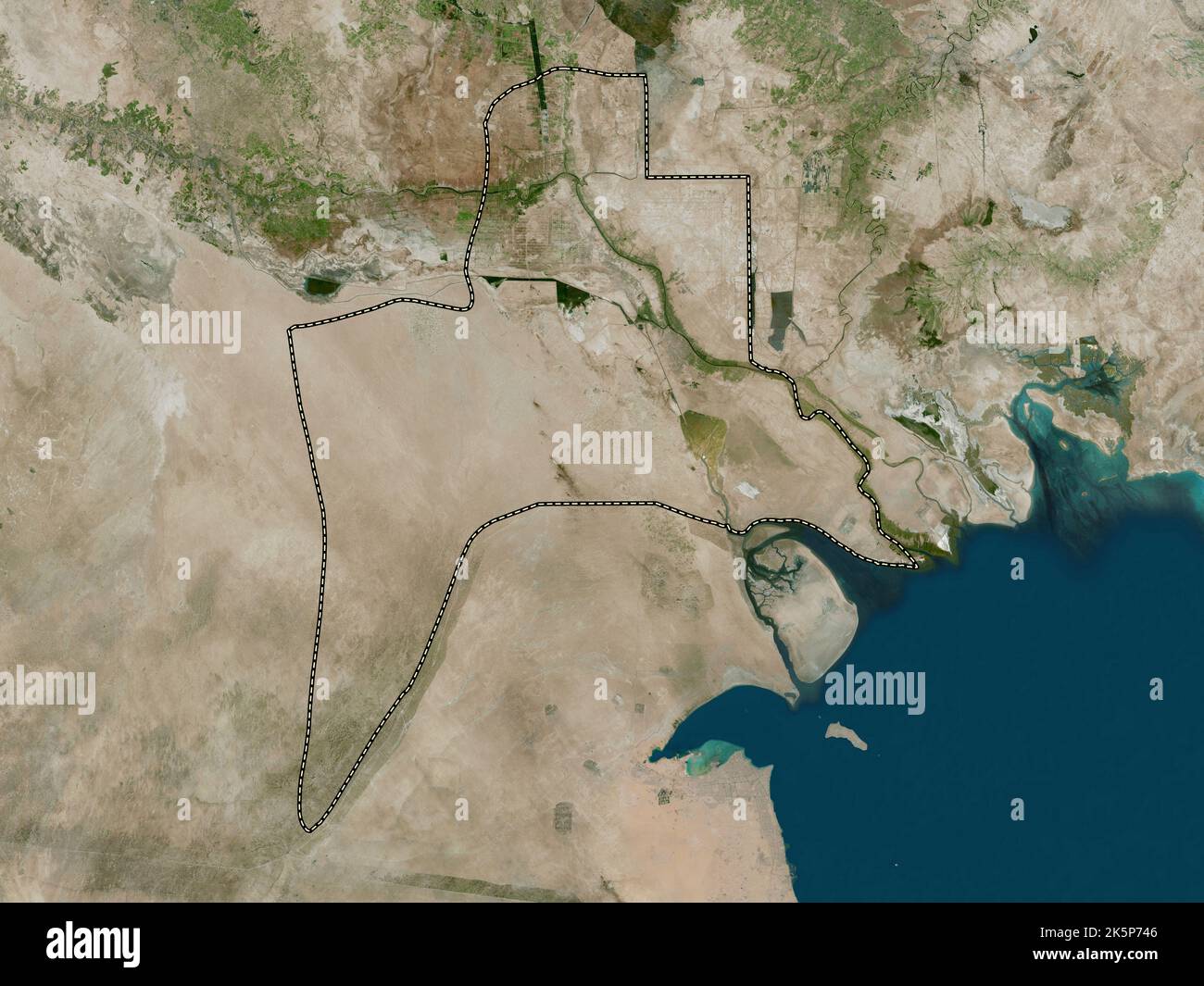 Al-Basrah, province of Iraq. High resolution satellite map Stock Photo ...
