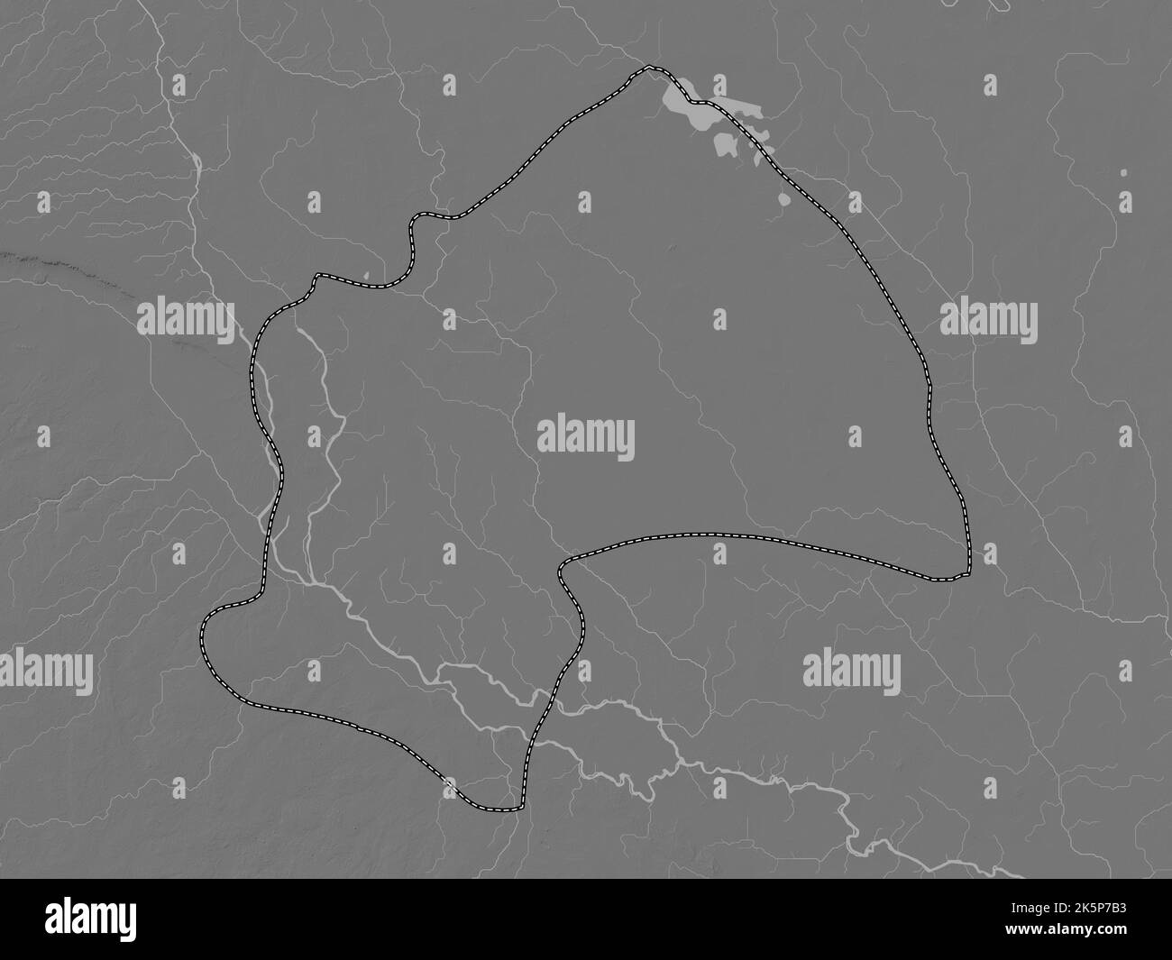 Al-Qadisiyah, province of Iraq. Bilevel elevation map with lakes and ...