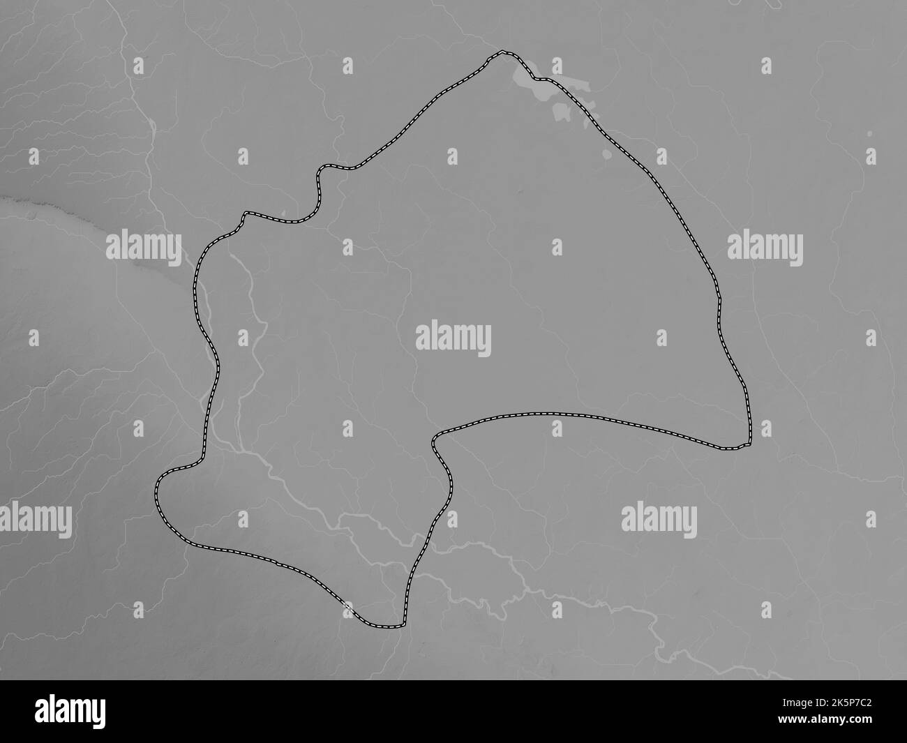 Al-Qadisiyah, province of Iraq. Grayscale elevation map with lakes and ...