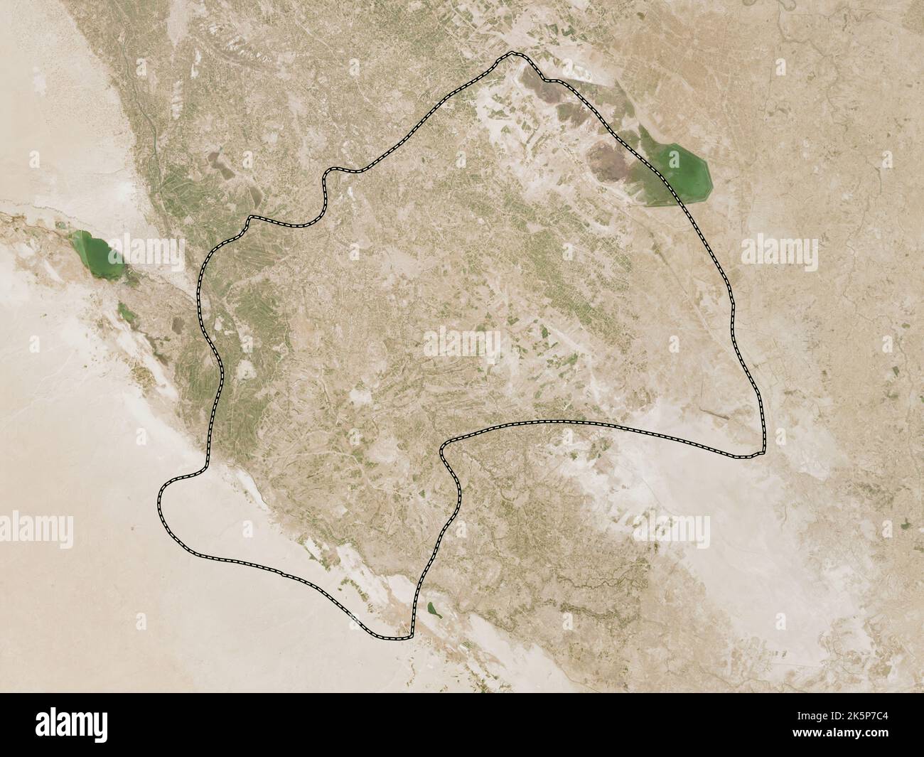 Al-Qadisiyah, province of Iraq. Low resolution satellite map Stock ...