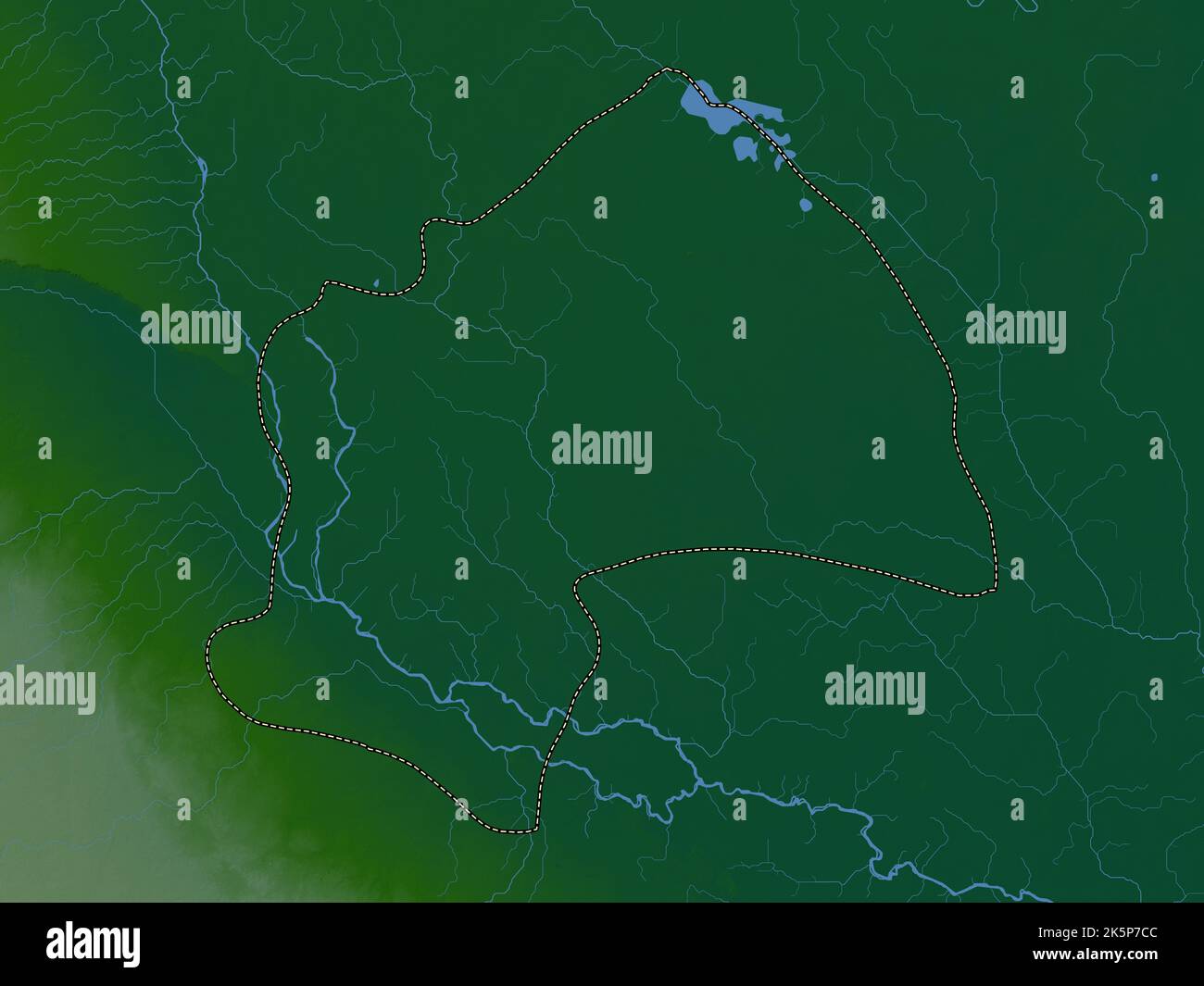 Al-Qadisiyah, province of Iraq. Colored elevation map with lakes and ...